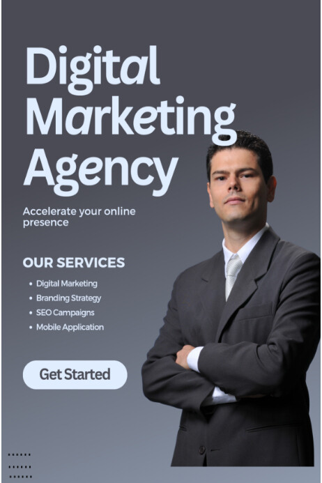 Brown Professional Black And Light Blue Poster Template | PosterMyWall