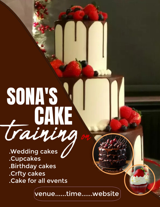 Brown Professional Cake Baking Flyer (us Let Template | PosterMyWall