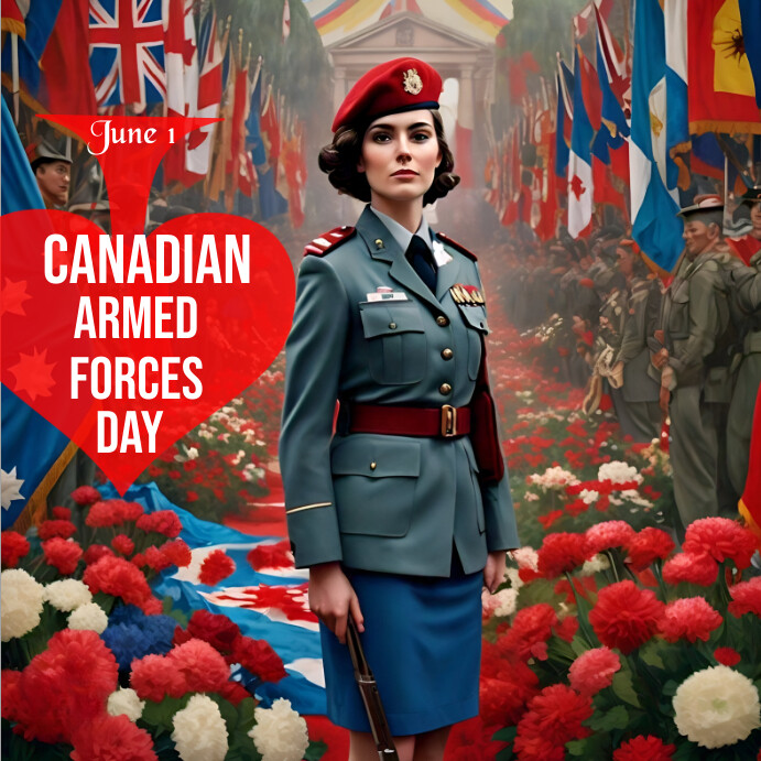 Brown Professional Canadian Armed Forces Day Template | PosterMyWall
