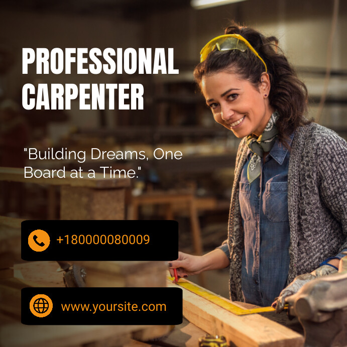Modèle Brown Professional Carpenter Instagram Post | PosterMyWall