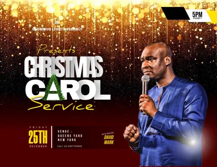 Plantilla de Brown Professional Christmas Carol, Christmas Church ...