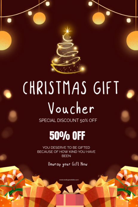 Brown Professional Christmas Vouchers Posters Poster Template ...