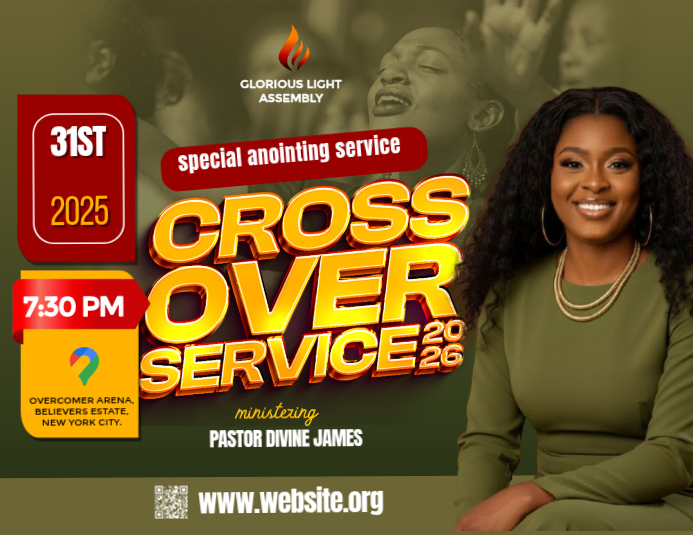 Brown Professional Church Cross Over Flyer (us Letter) Template ...