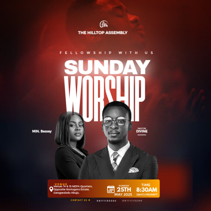 Brown Professional Church Design Flyer Instagram Post Template | PosterMyWall