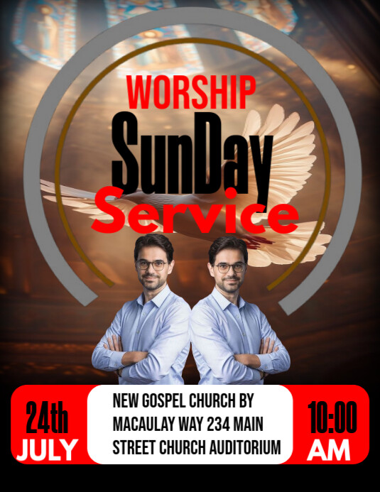 Copy of Brown Professional Church Flyer (us Letter) | PosterMyWall