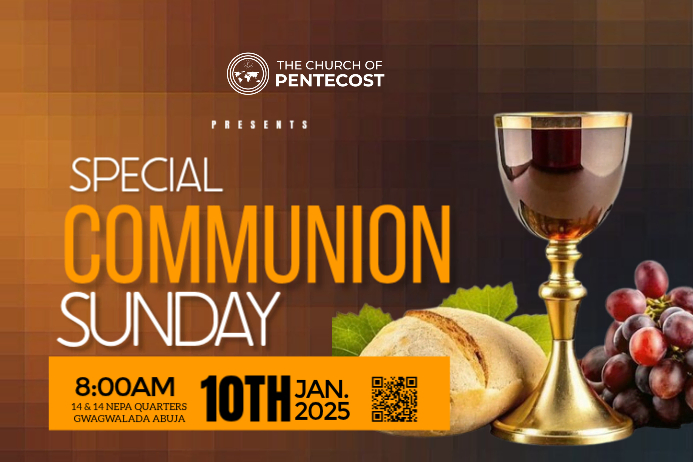 Brown Professional Church Flyers Communion Service Poster Template ...