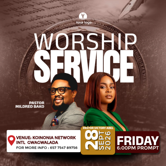 Brown Professional Church Instagram Post Template | PosterMyWall