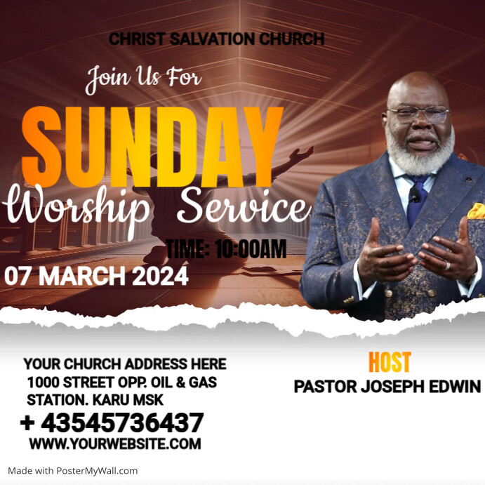 Brown Professional Church Instagram Post Template | PosterMyWall