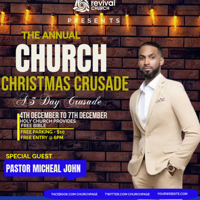 Brown Professional Church Instagram Post Template | PosterMyWall