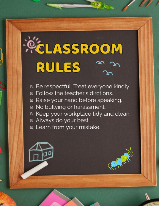 Brown Professional Classroom Rules And School Template | PosterMyWall