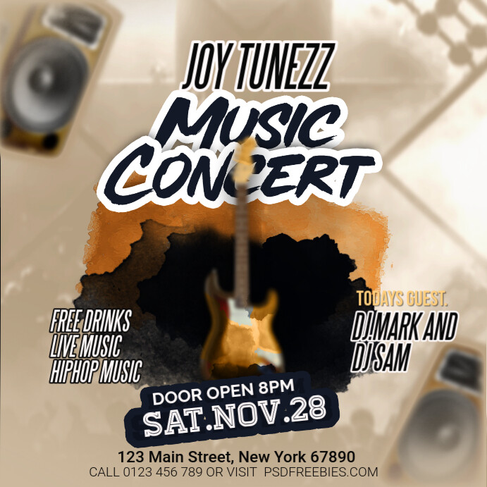 Brown Professional Concert Instagram Post Template | PosterMyWall