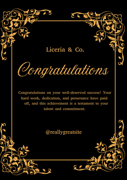 Brown Professional Congratulations Design Template A4 | PosterMyWall