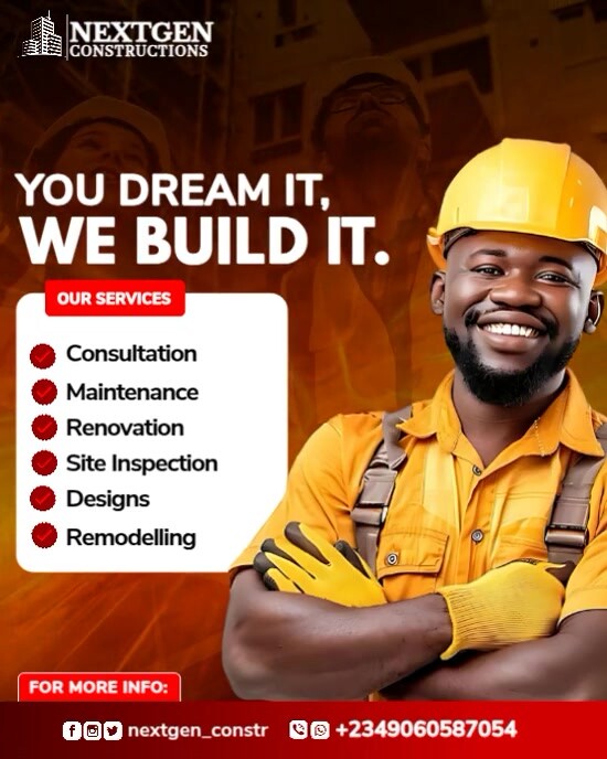 Brown Professional Construction Design Template Instagram Portrait ...