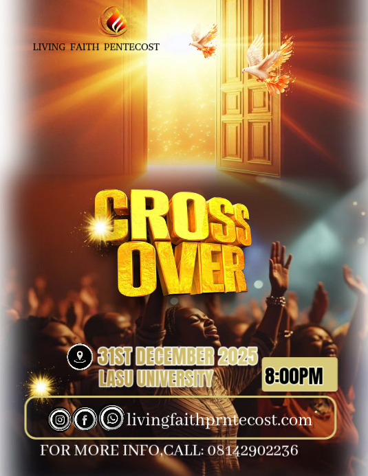Brown Professional Cross Over Night Church Template Design Flyer (us ...