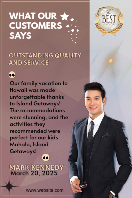 Plantilla de Brown Professional Customer Review Poster | PosterMyWall