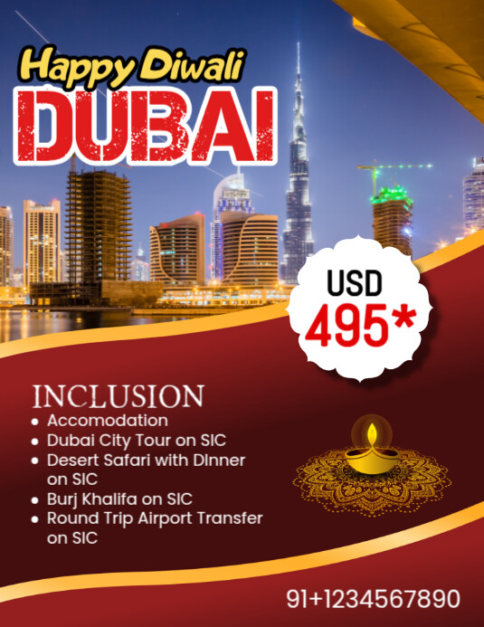 Brown Professional Dubai Flyer (us Letter) Template | PosterMyWall