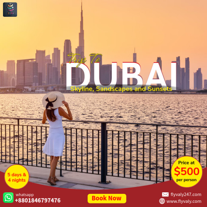 Copy of Brown Professional Dubai Tour Package Ads Design Teplate ...