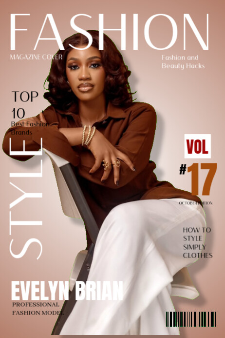 Copy of Brown Professional Fashion Magazine Model Poster | PosterMyWall