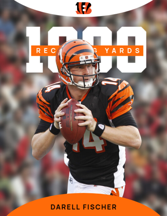 Plantilla de Brown Professional Football Player Statistics Flyer (us ...