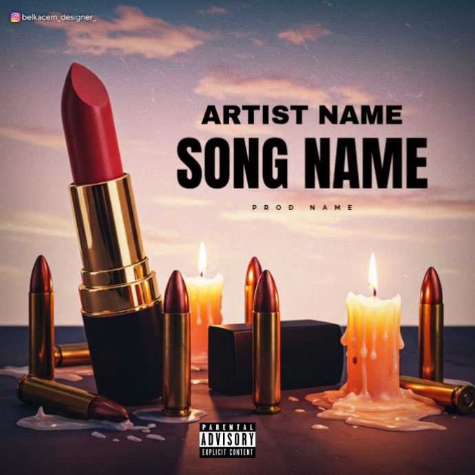 Brown Professional Gun Of Girls Album Cover Template | PosterMyWall