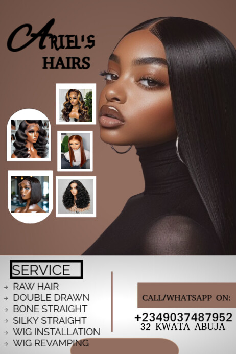 Brown Professional Hair Flyer Poster Template | PosterMyWall