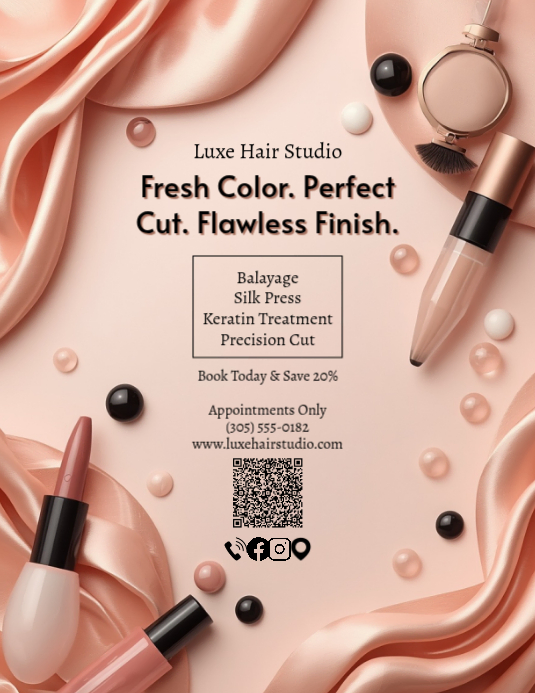 Brown Professional Hair Salon Promotion Flyer Template | PosterMyWall