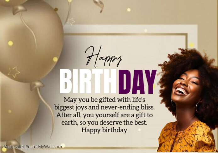 Brown Professional Happy Birthday A2 Template | PosterMyWall
