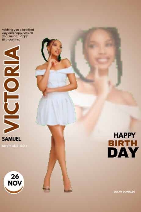 Brown Professional Happy Birthday Templates Poster | PosterMyWall