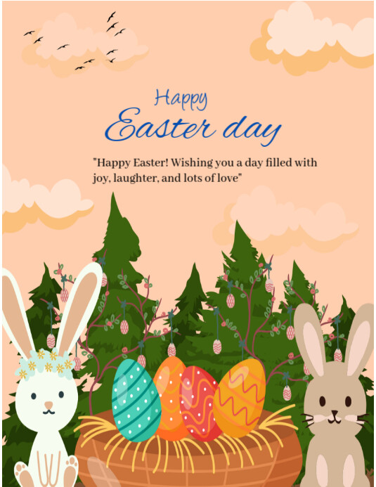 Brown Professional Happy Easter Day Flyer (us Letter) Template ...