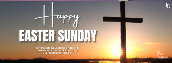 Brown Professional Happy Easter Facebook Cover Photo Template ...