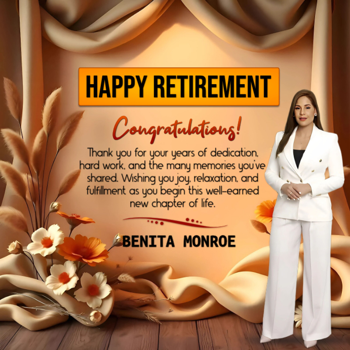 Brown Professional Happy Retirement Congratulations Instagram Post ...
