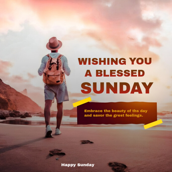 Brown Professional Happy Sunday Instagram Post Template | PosterMyWall