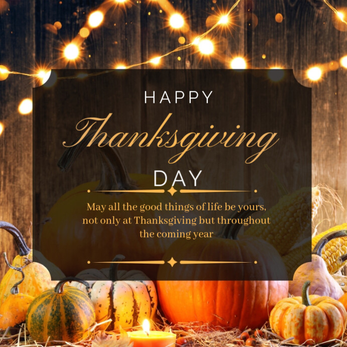 Plantilla de Brown Professional Happy Thanksgiving Day Instagram Post ...