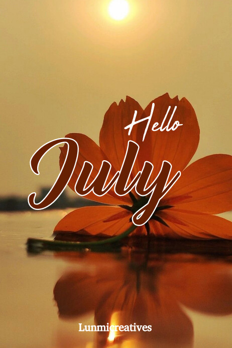 Brown Professional Hello July Banner 4' × 6' Template | PosterMyWall