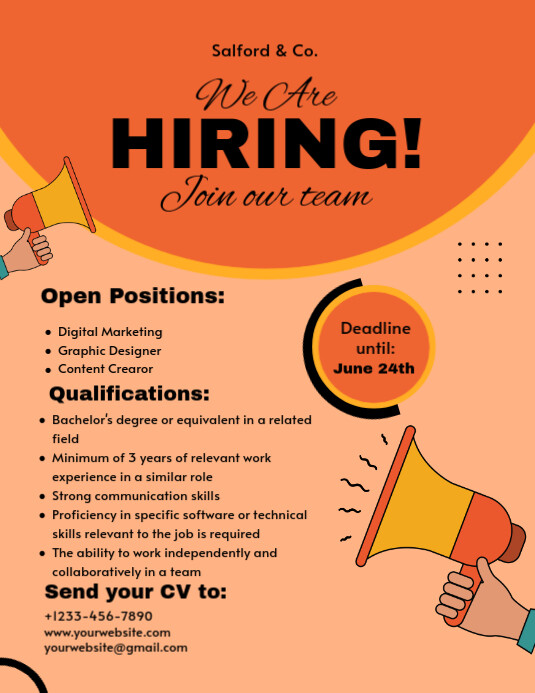 Copy of Brown Professional Hiring Flyer (us Letter) | PosterMyWall