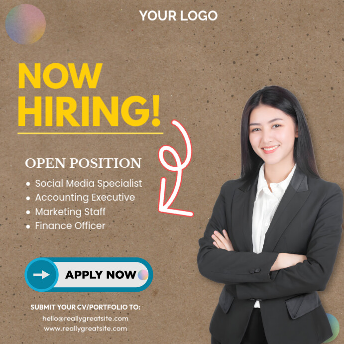 Brown Professional Hiring Instagram Post Template | PosterMyWall