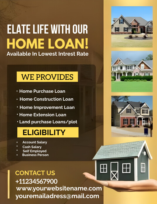 Brown Professional Home Loan Flyer (us Letter Template | PosterMyWall