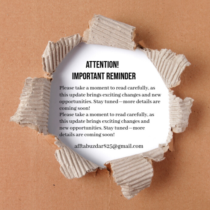 Brown Professional Important Reminder Instagram Post Template ...