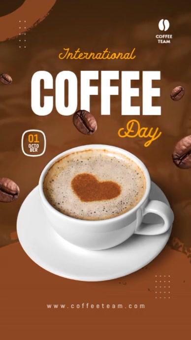 Copy of Brown Professional International Coffee Day Template Tiktok ...