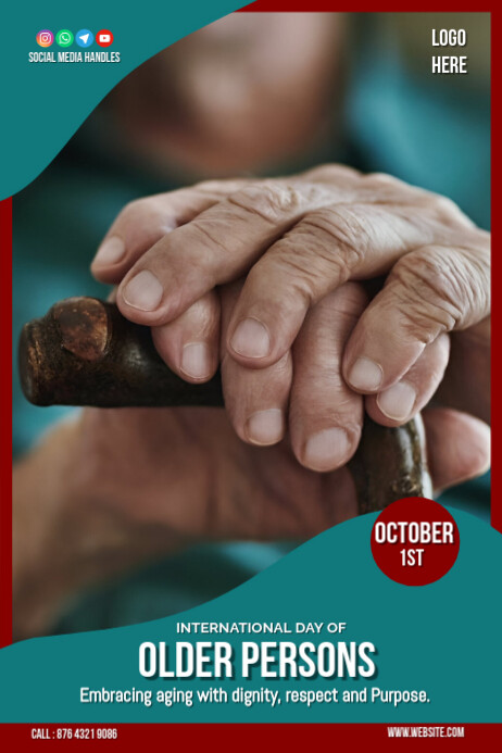 Brown Professional International Day Of Older Persons Poster Template ...