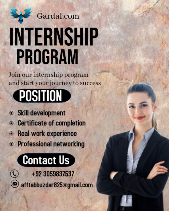 Brown Professional Internship Templates Instagram Portrait | PosterMyWall