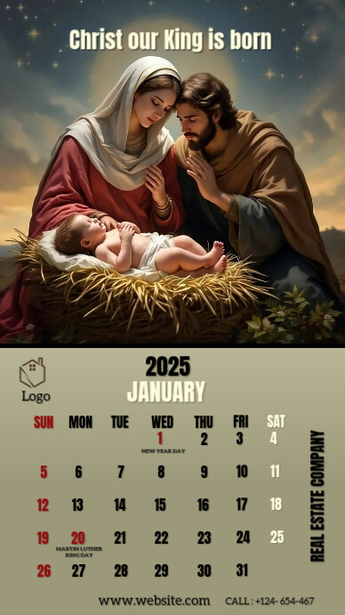 Brown Professional January 2025 Calendar Instagram Story Template ...