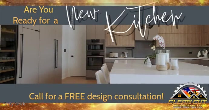 Brown Professional Kitchen Remodel Facebook Shared Image Template ...