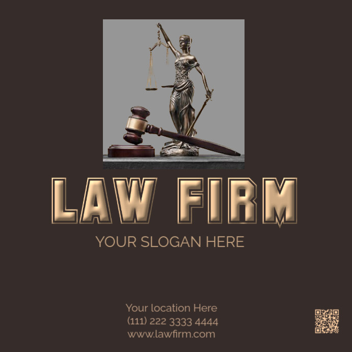 Brown Professional Law Firm Instagram Post Templat | PosterMyWall