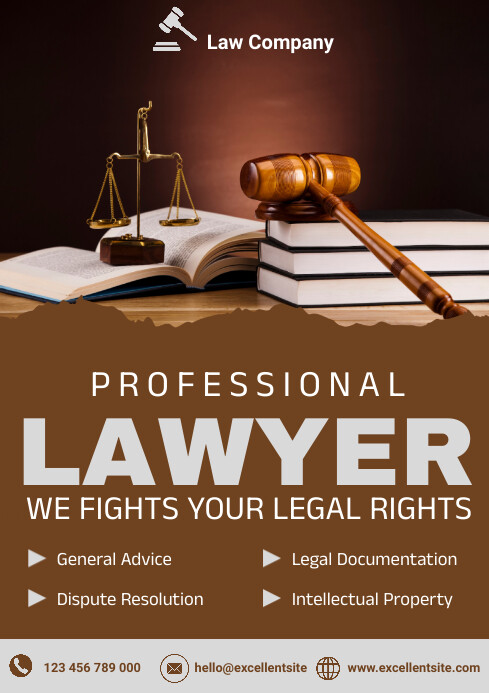 Brown Professional Law Services A4 Template | PosterMyWall