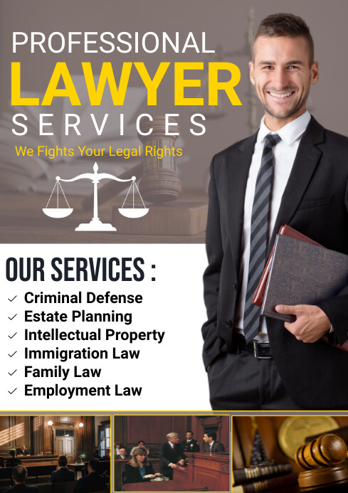 Copy of Brown Professional Lawyer Services A4 | PosterMyWall