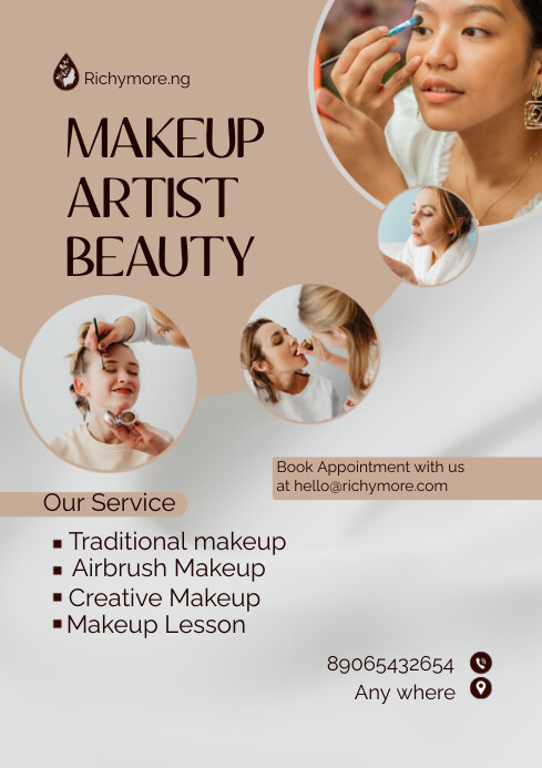 Copy of Brown Professional Makeup Artist Flyer A4 | PosterMyWall