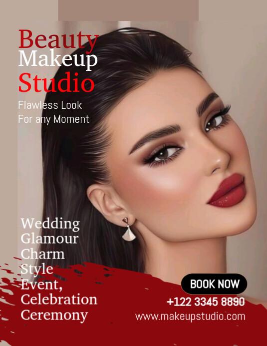 Brown Professional Makeup Studio Flyer (us Letter) Template | PosterMyWall