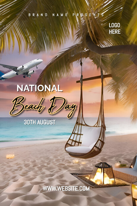 Copy of Brown Professional National Beach Day Poster | PosterMyWall
