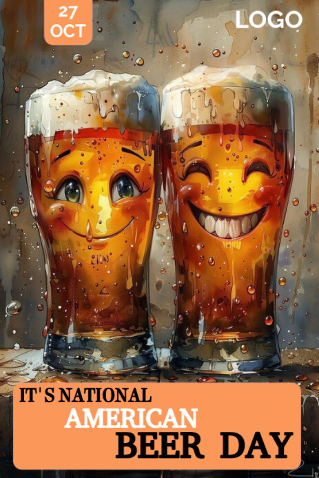 Modèle Brown Professional National Beer Day Pinterest Graphic ...